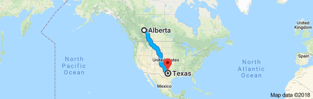 Shipping Alberta to Texas